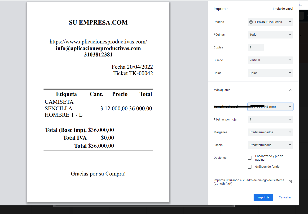 Carácterísticas - Terminal Punto de Venta - Aplicaciones Productivas
